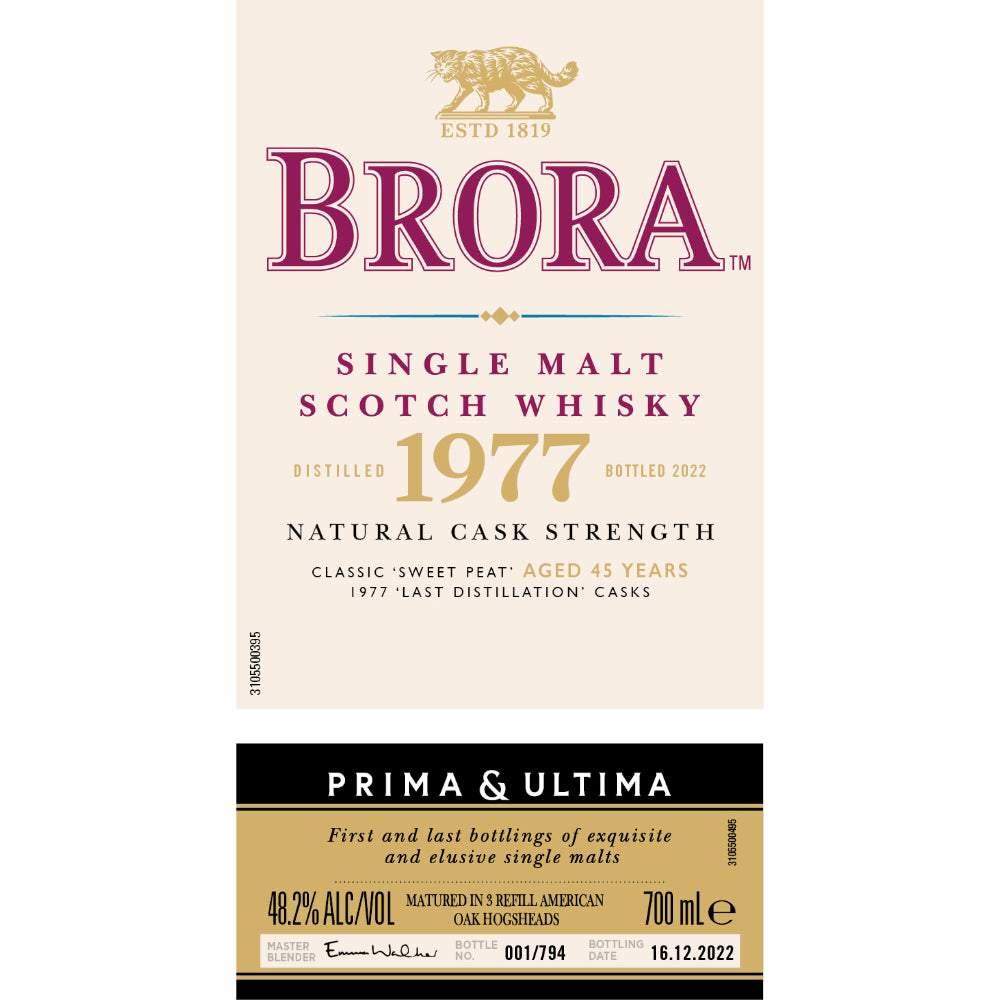 Buy Brora 1977 Prima & Ultima 45 Year Old Single Malt Scotch Whiskey ...