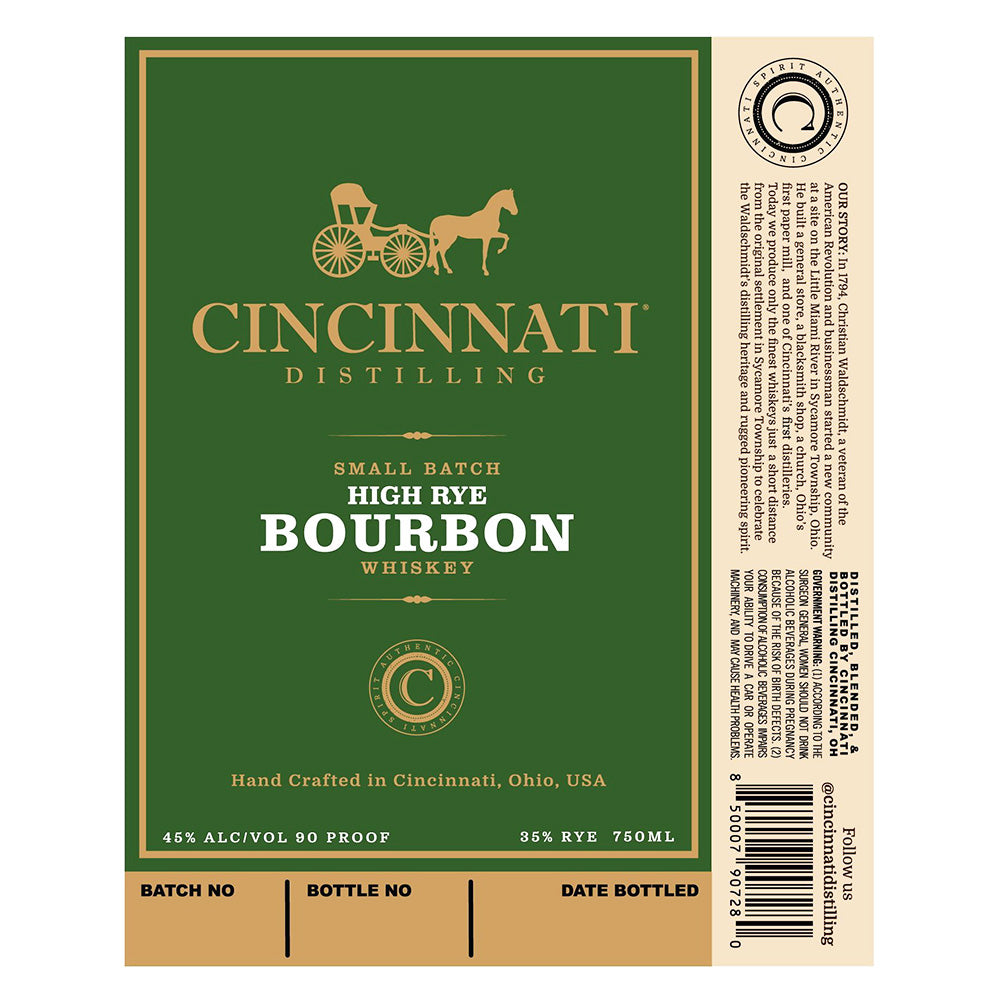 Buy Cincinnati Distilling High Rye Bourbon Whiskey Online | Reup Liquor