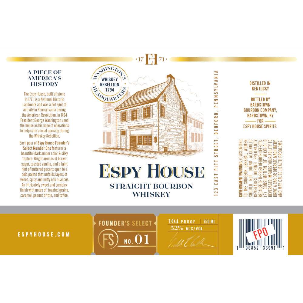 Buy Espy House Founder’s Select No. 01 Straight Bourbon Whiskey Online ...