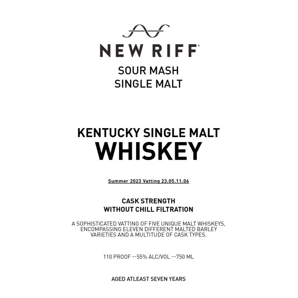 Buy New Riff Sour Mash Kentucky Single Malt Whiskey Online | Reup Liquor