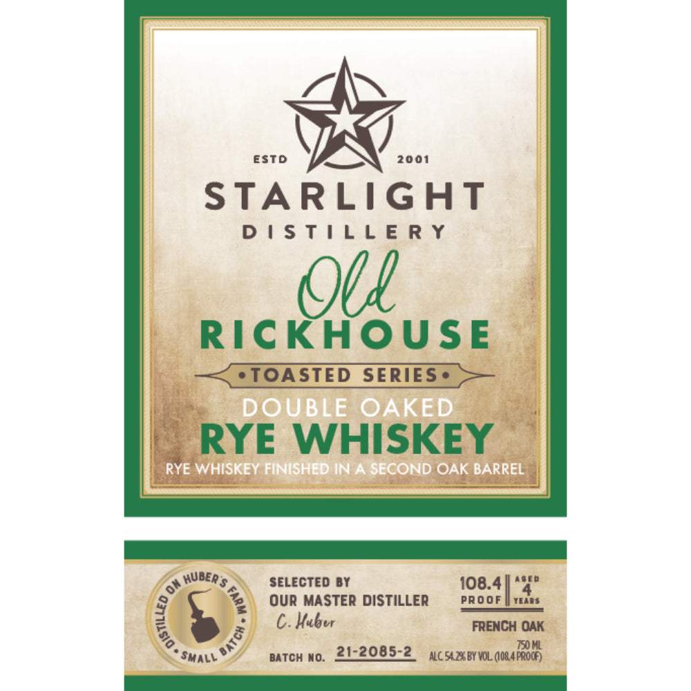 Buy Starlight Old Rickhouse Toasted Series Double Oaked Rye Whiskey ...