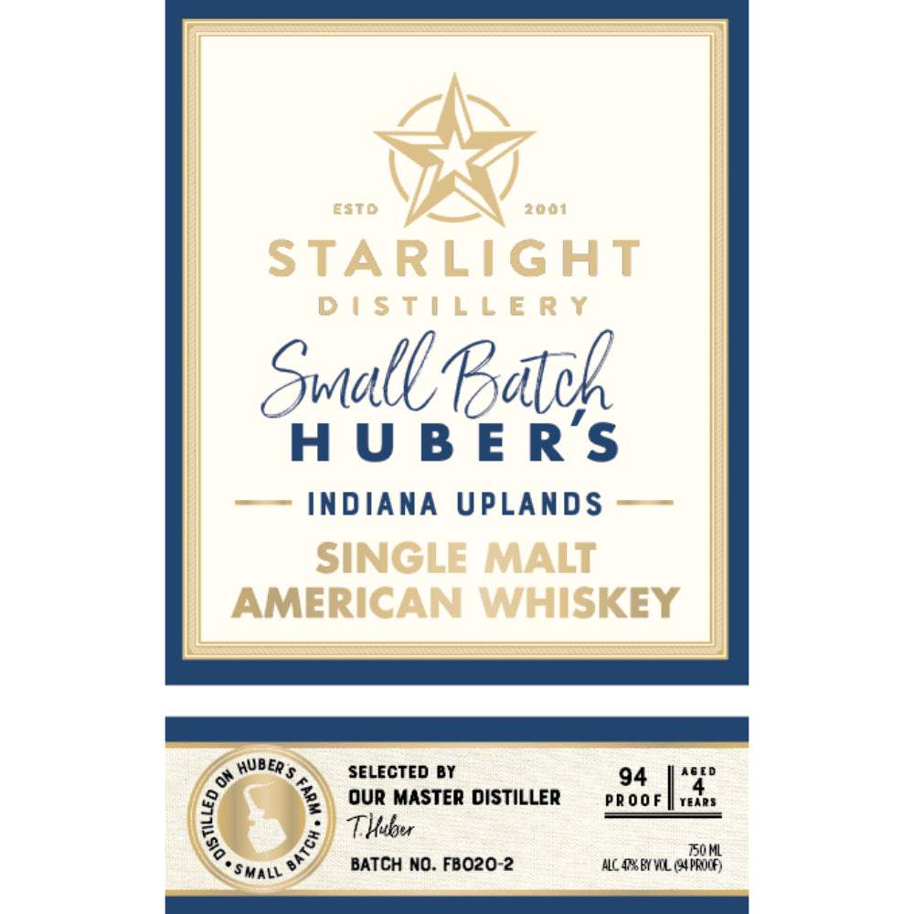 Buy Starlight Small Batch Huber's Indiana Uplands Single Malt American ...