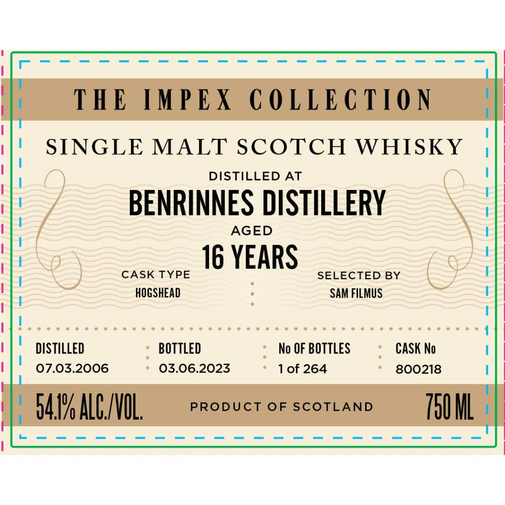Buy The ImpEx Collection Benrinnes Distillery 2006 16 Year Old Scotch ...